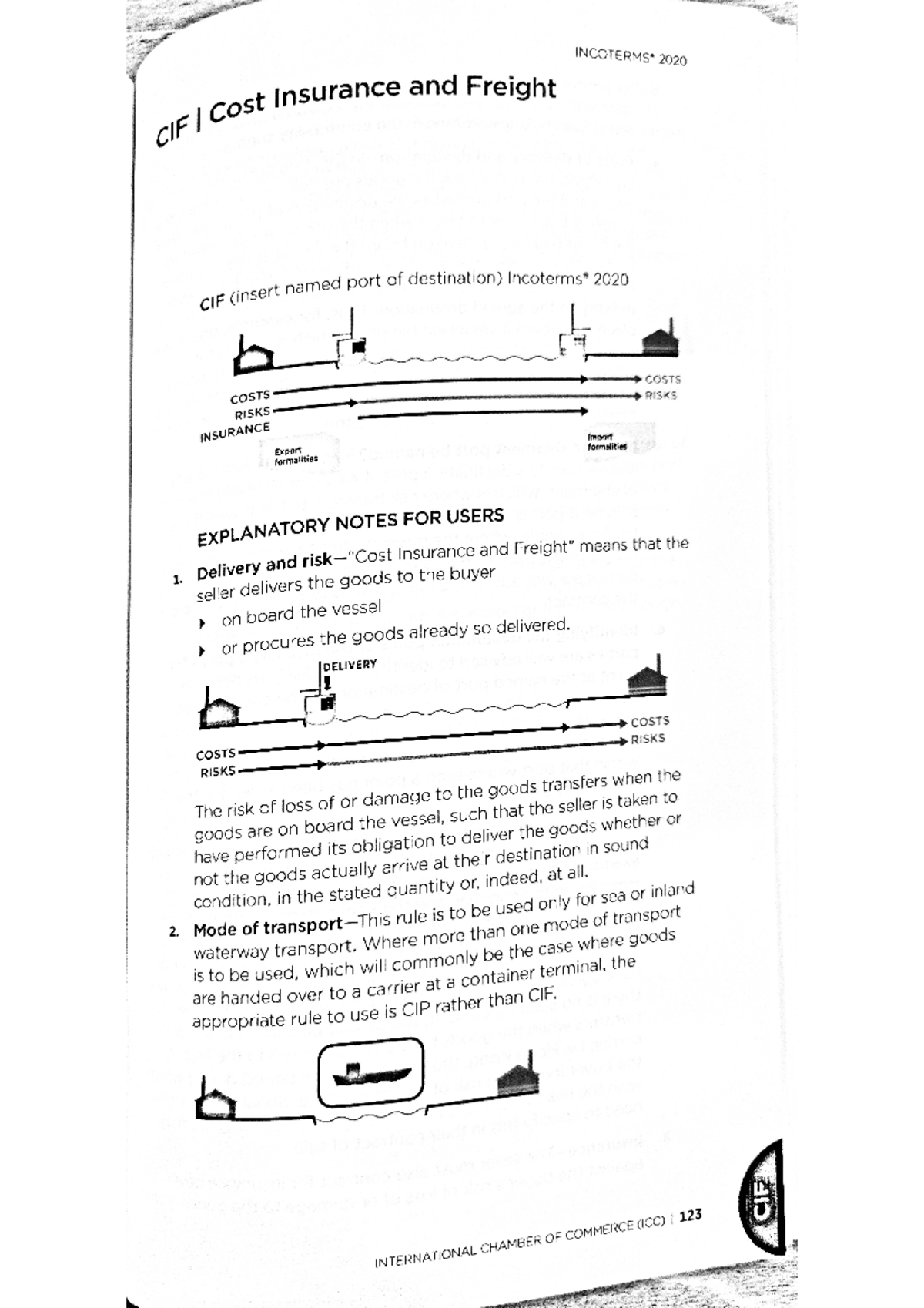 CIF - Incoterms 2020 - Law of International Trade and Finance 2 - Studocu