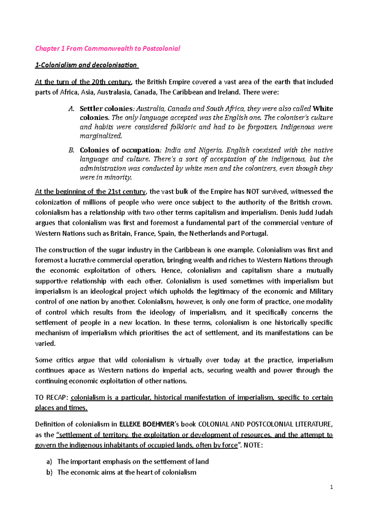 Beginning Postcolonialism - Chapter 1 From Commonwealth to Postcolonial ...