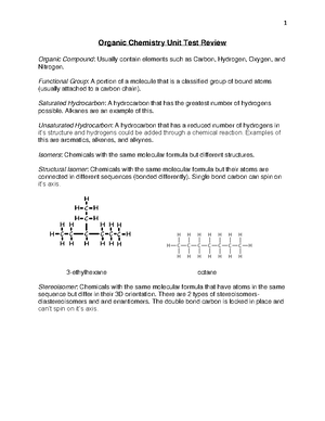 Organic chem notes - Chapter 1 chem 12: Organic Chem Organic Chemistry ...