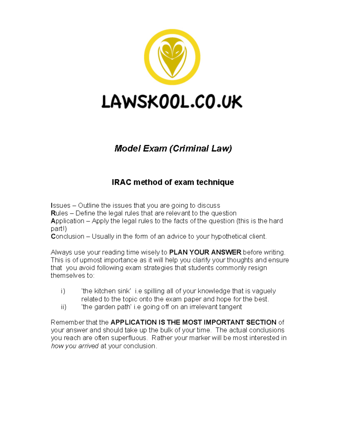 329973769 lawskool UK model exam criminal law v0 1 pdf - Model Exam ...