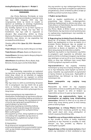 AP10-Q4-MOD2 - Araling Panlipunan Ikaapat na Markahan – Modyul 2: Karapatang Pantao 10 Bumuo sa ...