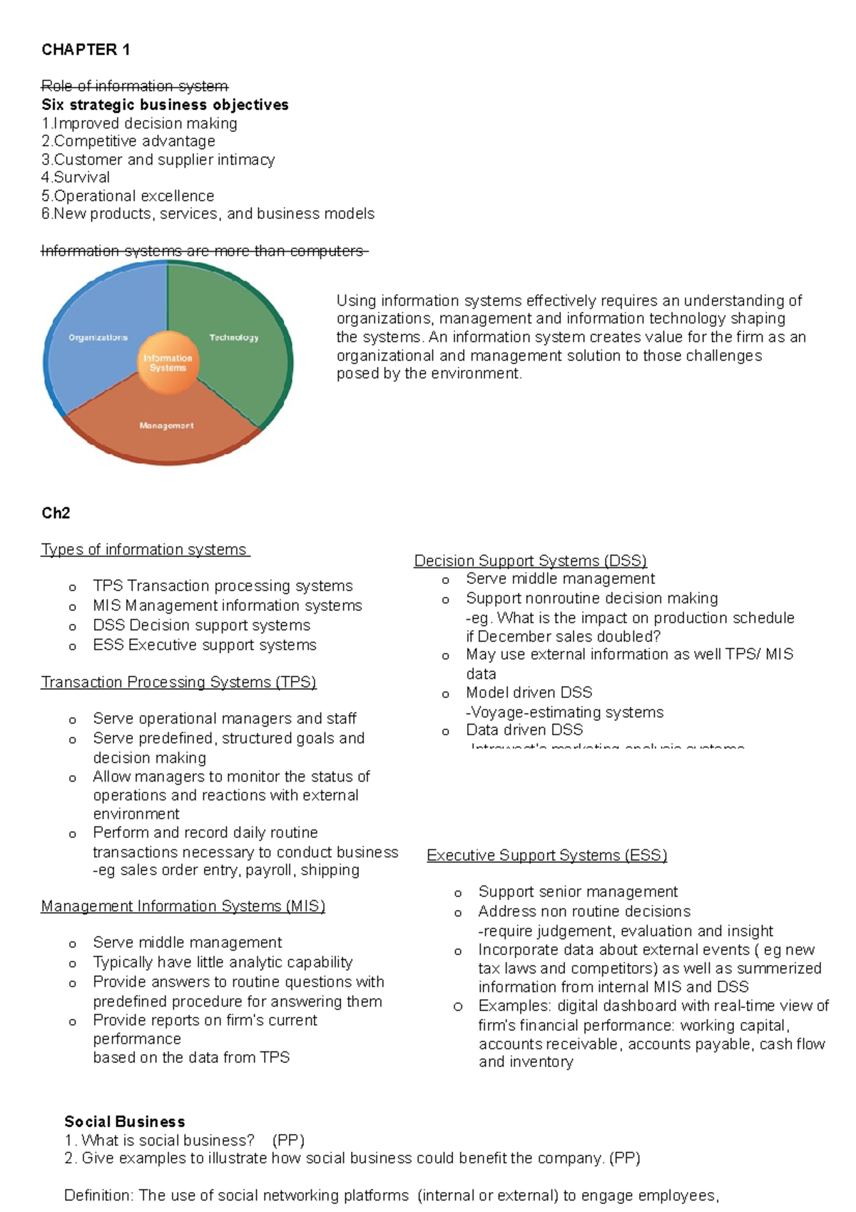 MIS revision notes - Summary Managing Business Information Systems ...