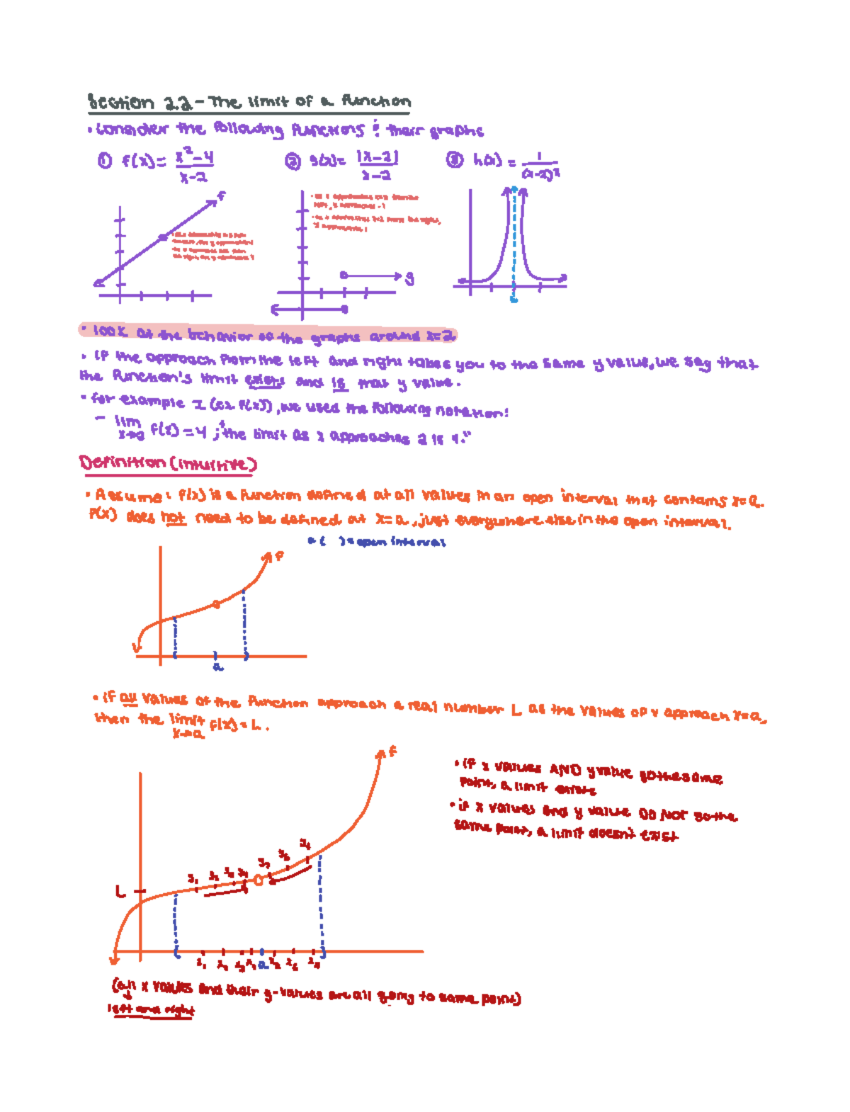 The Limit of a Function - Section 2 The limit of a function Consider ...