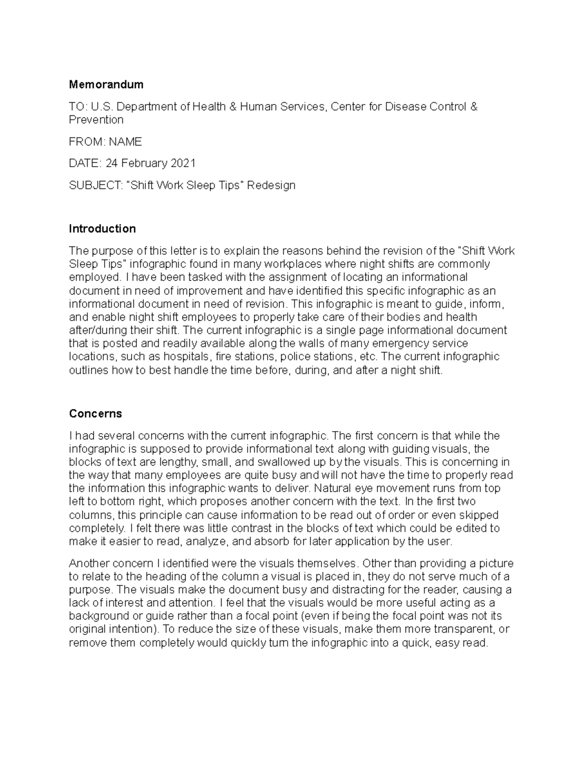 Cover Memo for Project - Memorandum TO: U. Department of Health & Human ...