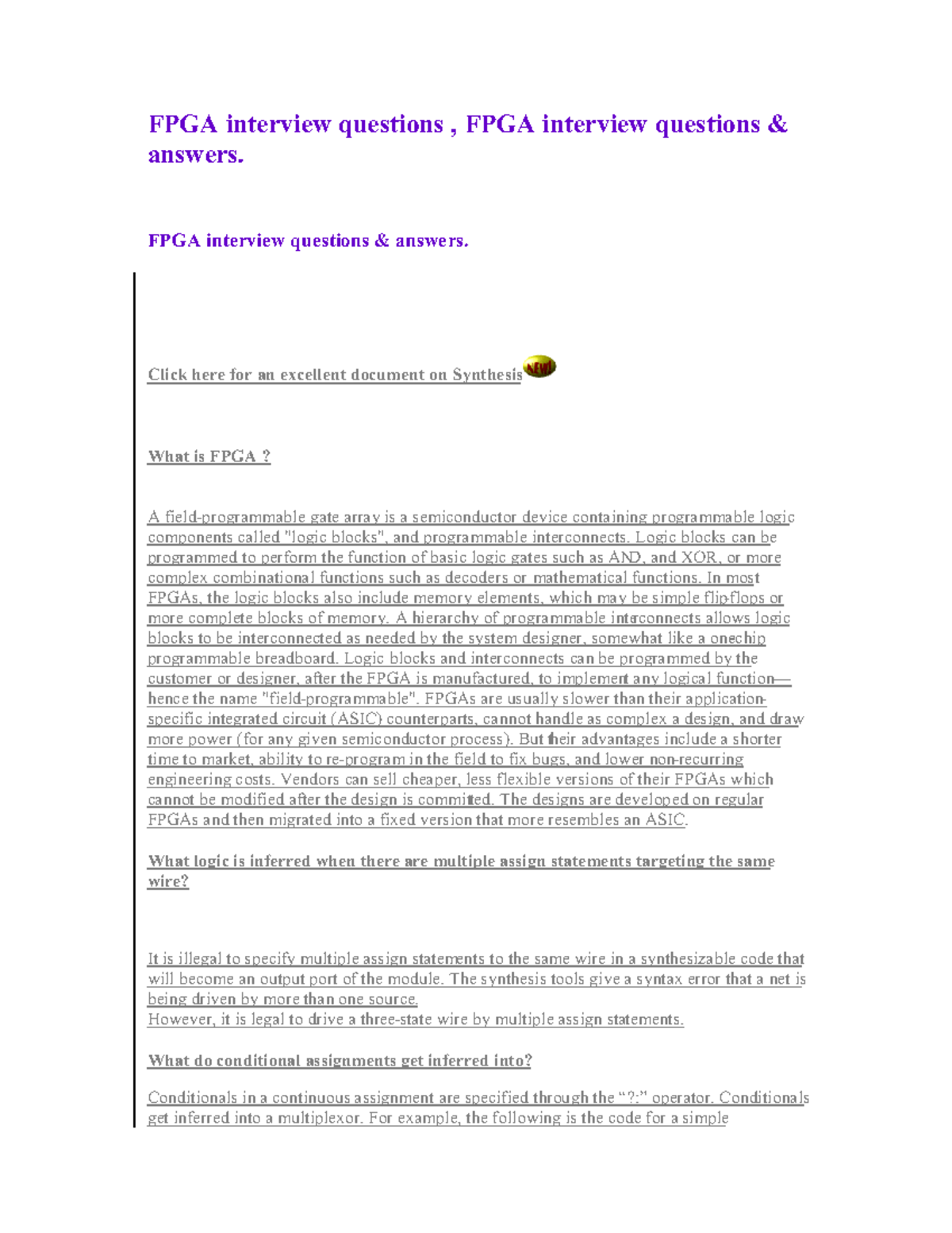 Fpga interview questions 1 - - Studocu