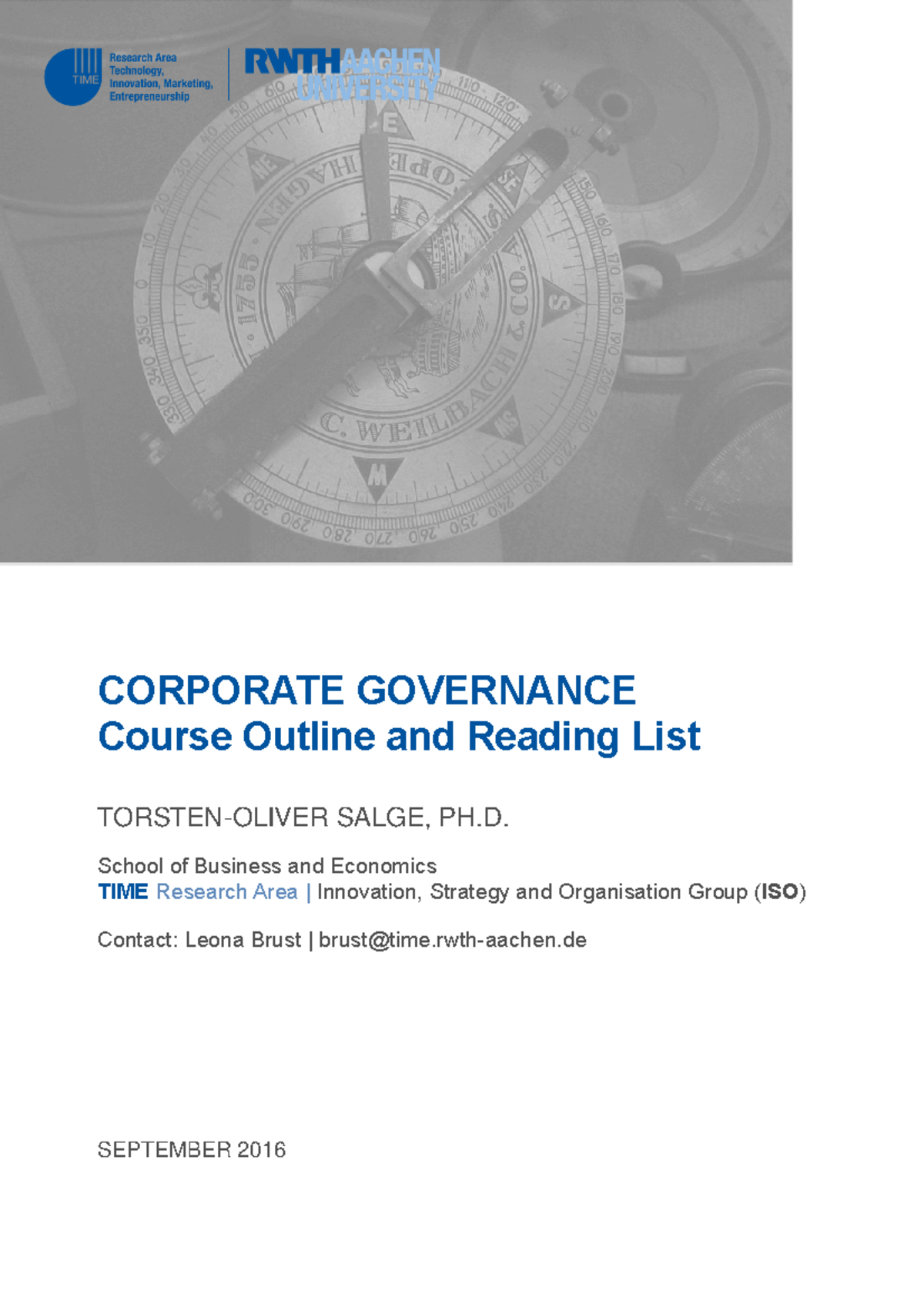 Corporate Governance - Course utline - CORPORATE GOVERNANCE Course ...
