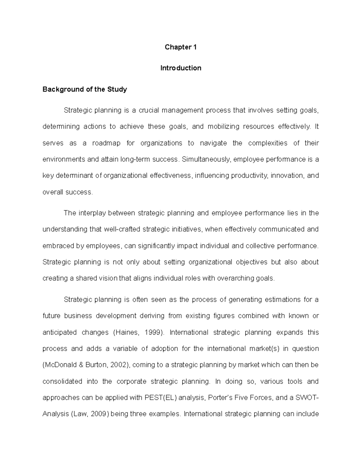 The Strategic Planning and Employee Performace F - Chapter 1 ...