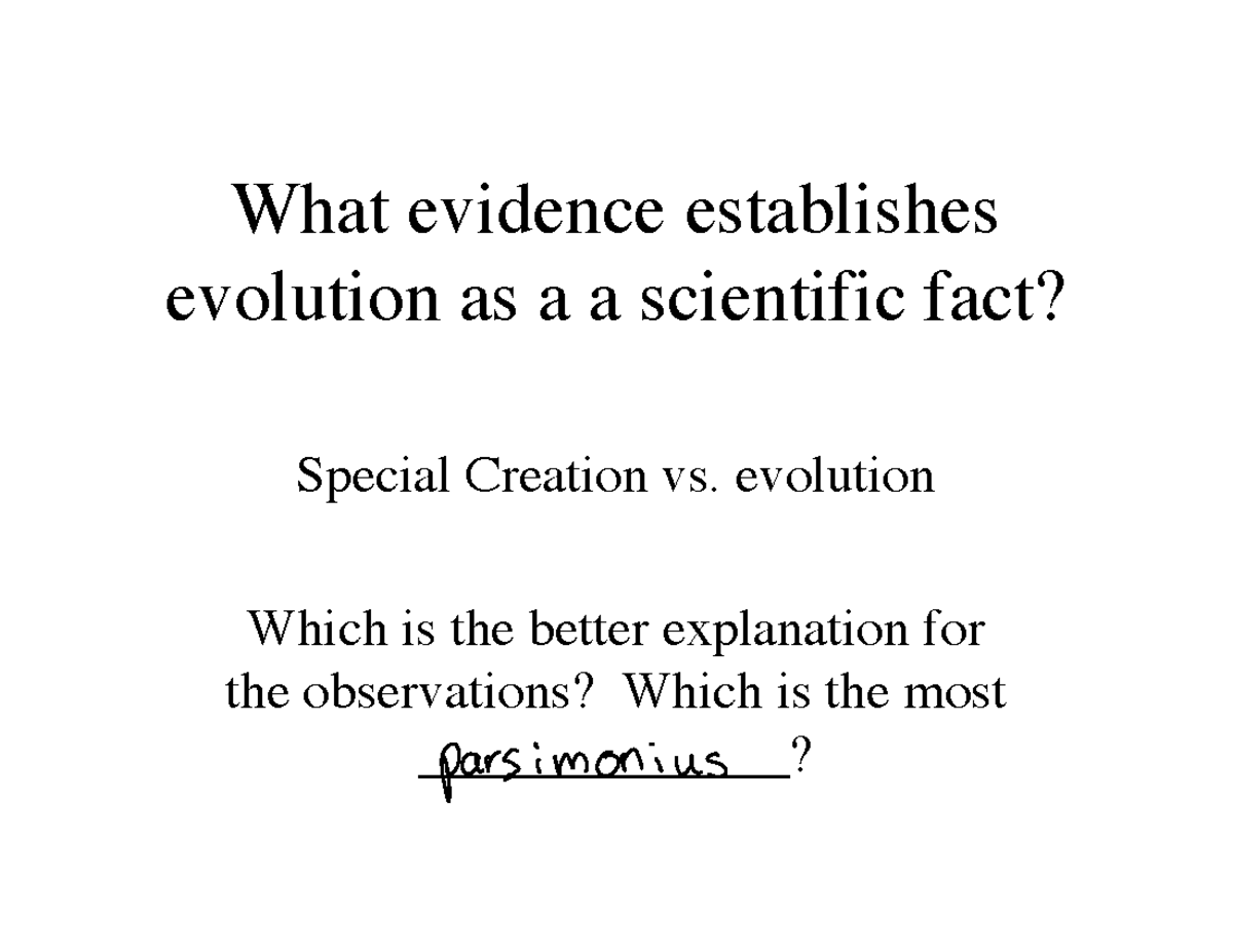 2-Evid Evol 2023-student 4 - What evidence establishes evolution as a a ...