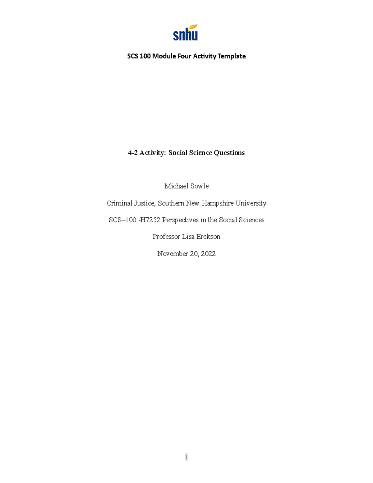 SCS 100 Module Four Activity Social Science Questions 4 2 Activity scs-100-module-four-activity-social-science-questions-4-2-activity