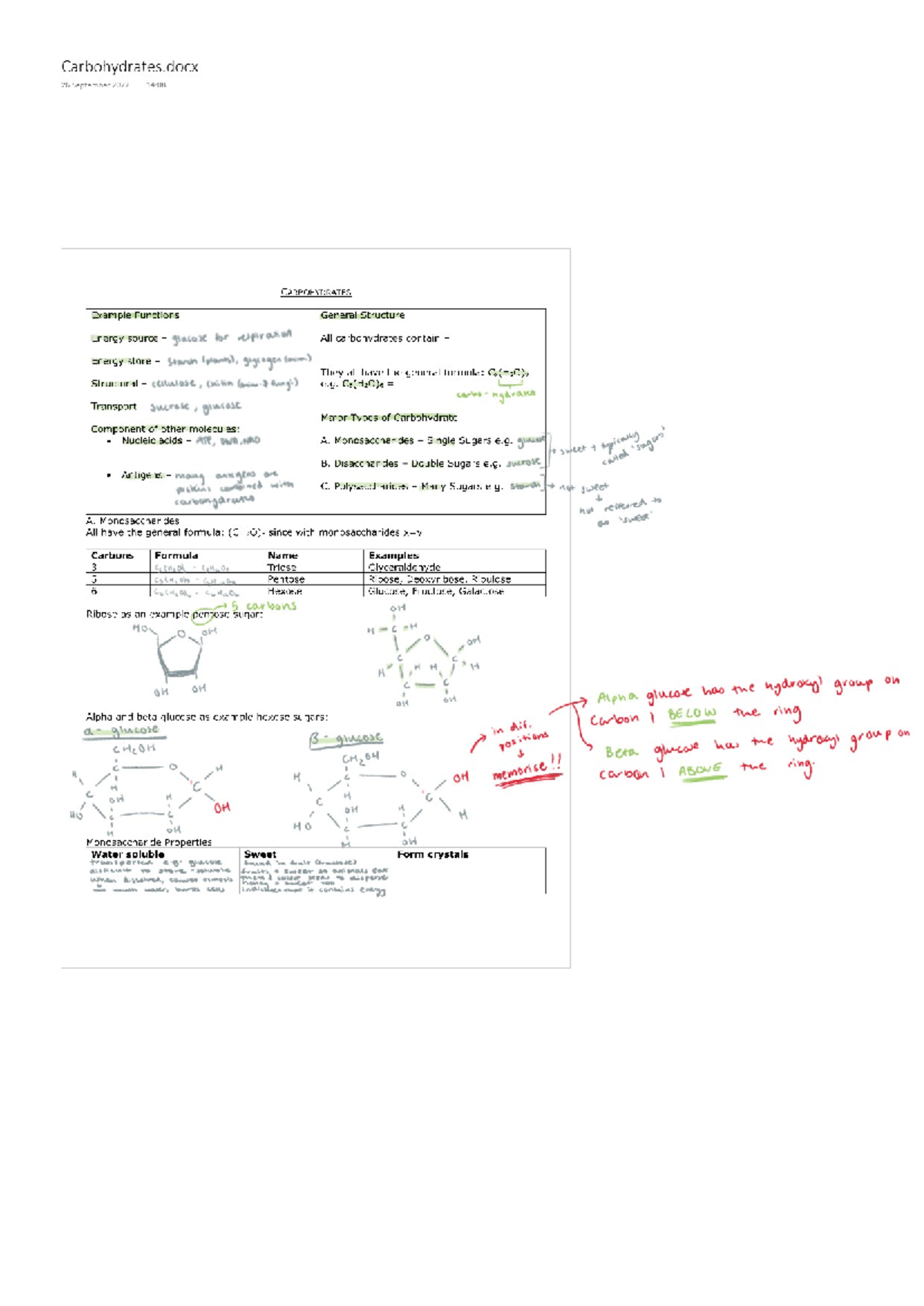 Carbohydrates - Studocu