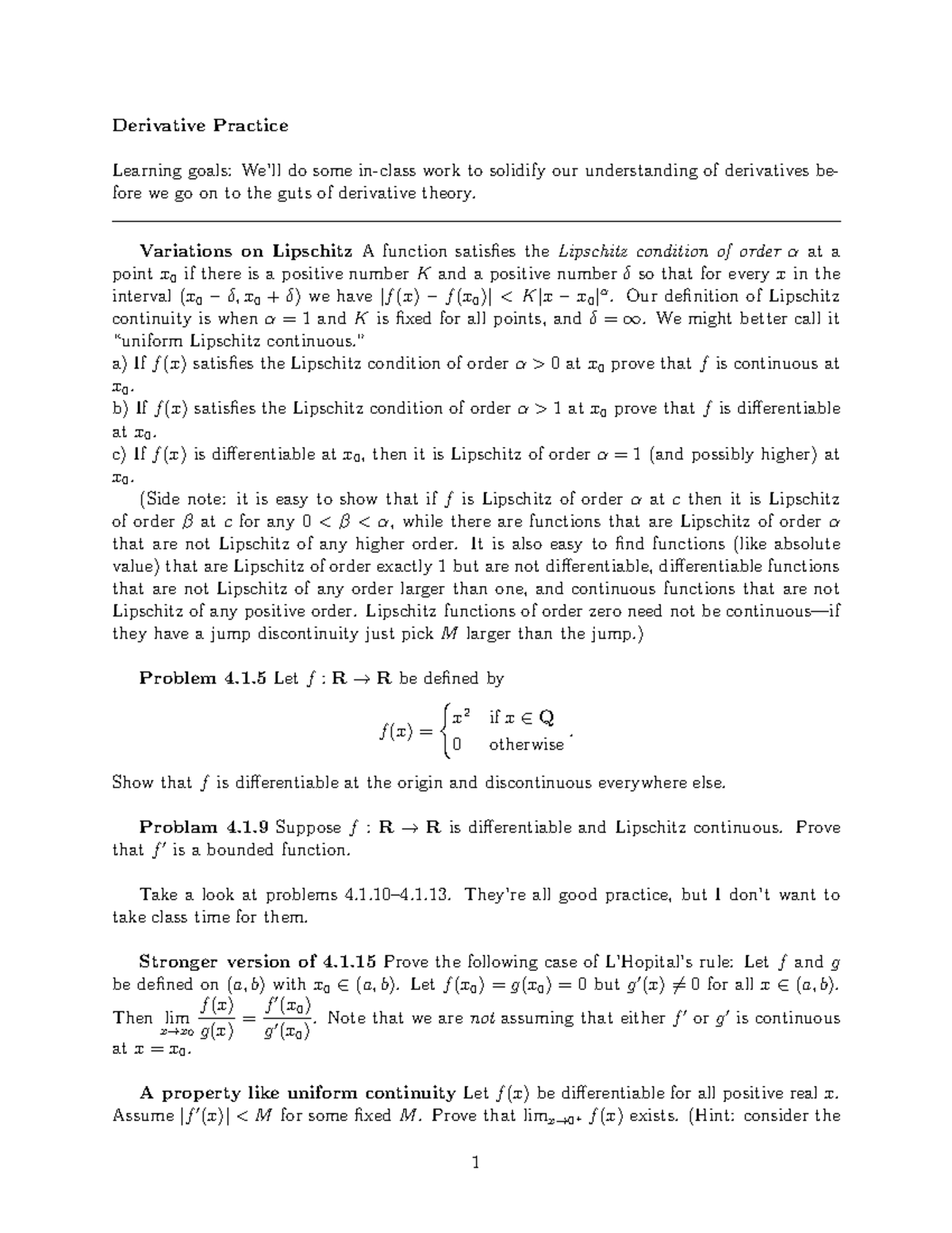 30a Derivatives Practice - Derivative Practice Learning goals: We’ll do ...