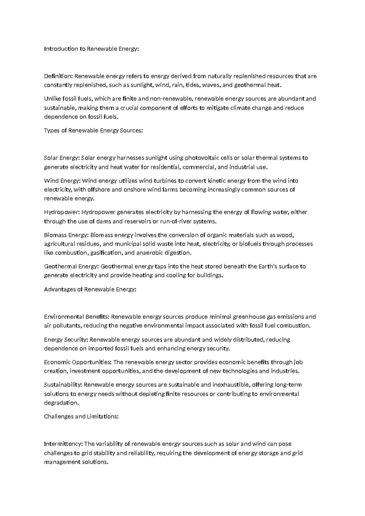 Introduction to Renewable Energy - Introduction to Renewable Energy ...