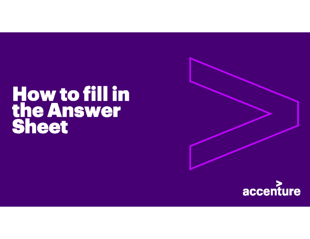 How to fill in the Answer Sheet - You will be able to do the following ...