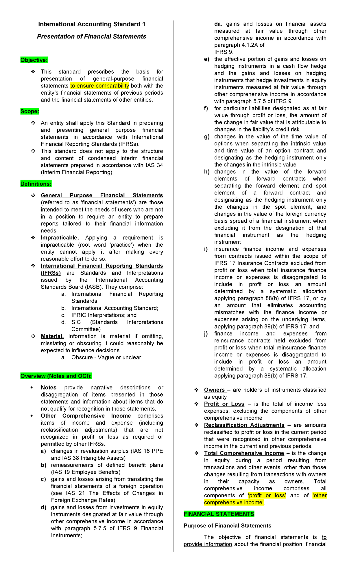IAS 1 - IAS 1 - International Accounting Standard 1 Presentation of ...