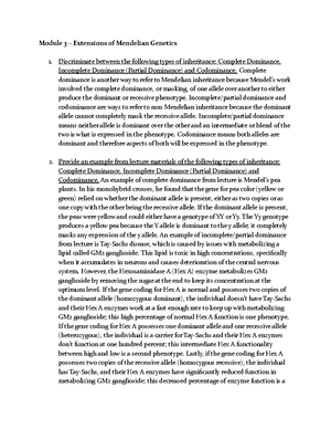 Module 2 Learning Outcomes - Module 2 – Gregor Mendel and the ...
