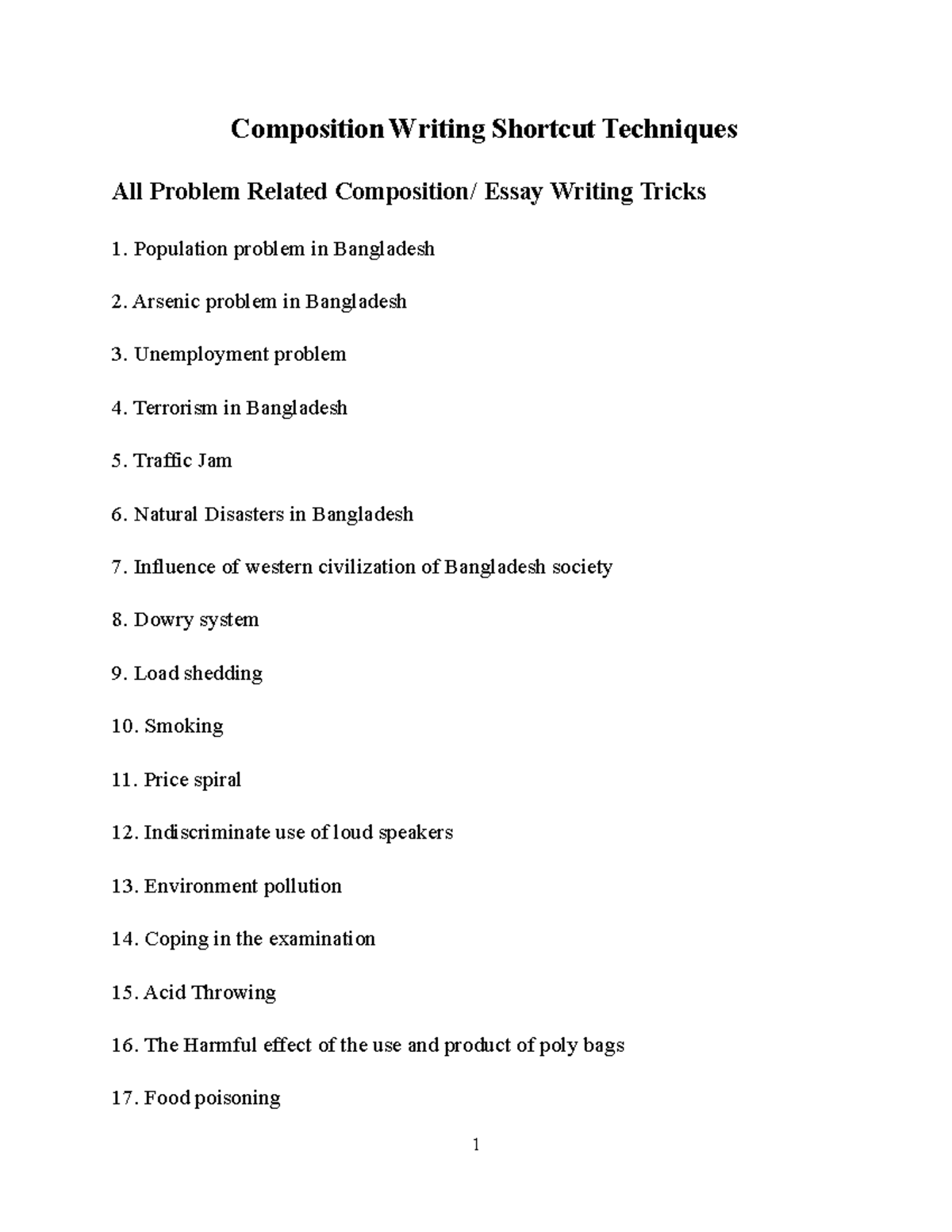 3.Composition Writing Shortcut Techniques - Bangladesh is a small ...