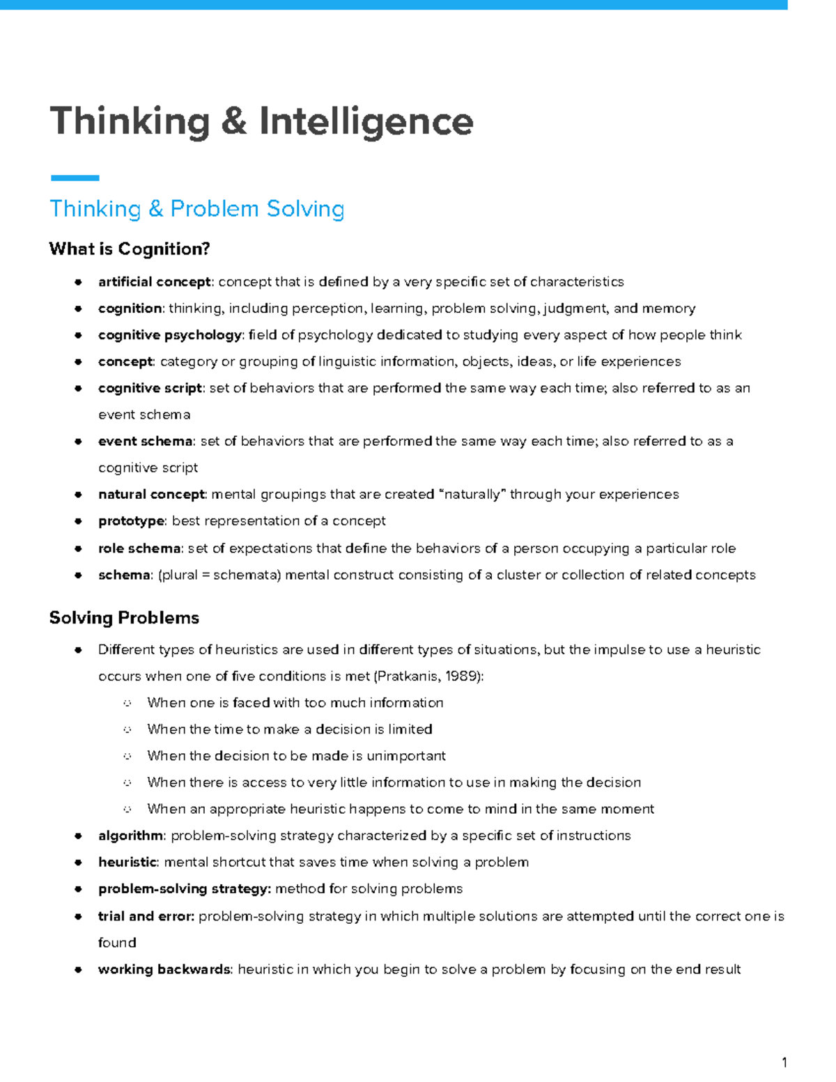 5-Thinking + Intelligence - Thinking & Intelligence Thinking & Problem ...
