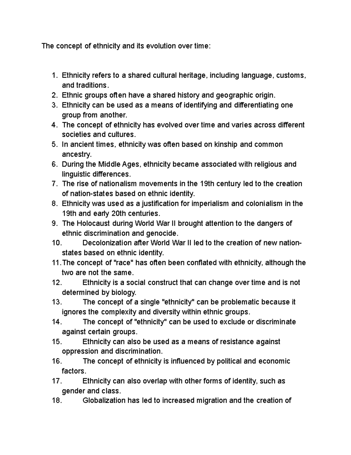 The concept of ethnicity and its evolution over time - The concept of ...