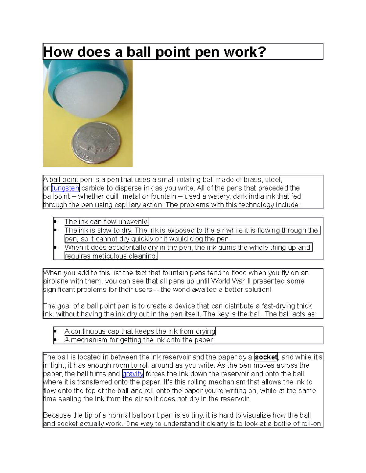 How does a ball point pen work - All of the pens that preceded the ...