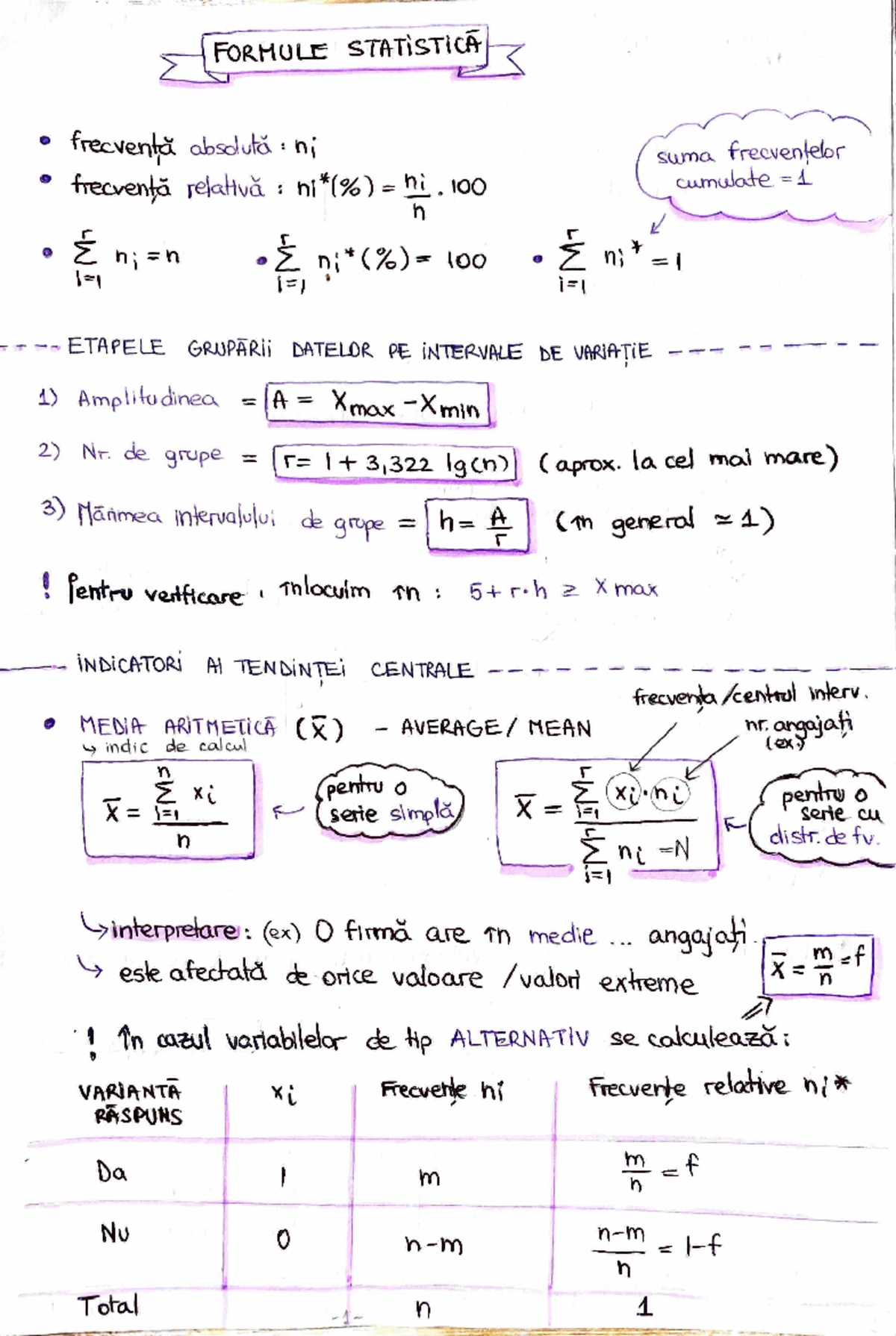 Formule Statistica - Statistica Statistics - Studocu