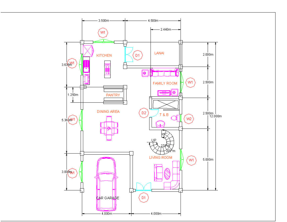 1st floor plan - Civil engineering - UP D D D W W W W W W W 3 4 5 2 2 2 ...