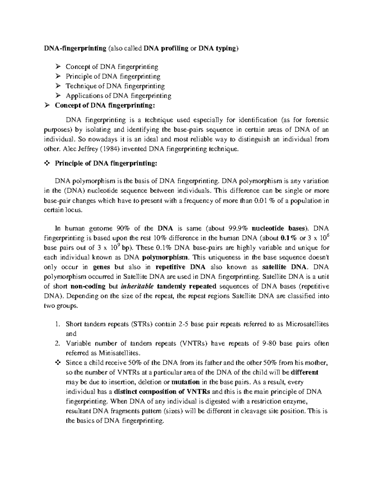 DNA fingerprinting - by Mr. Debajit Rabha Asst. Prof. of Botany PDUAM, Amjonga - DNA ...