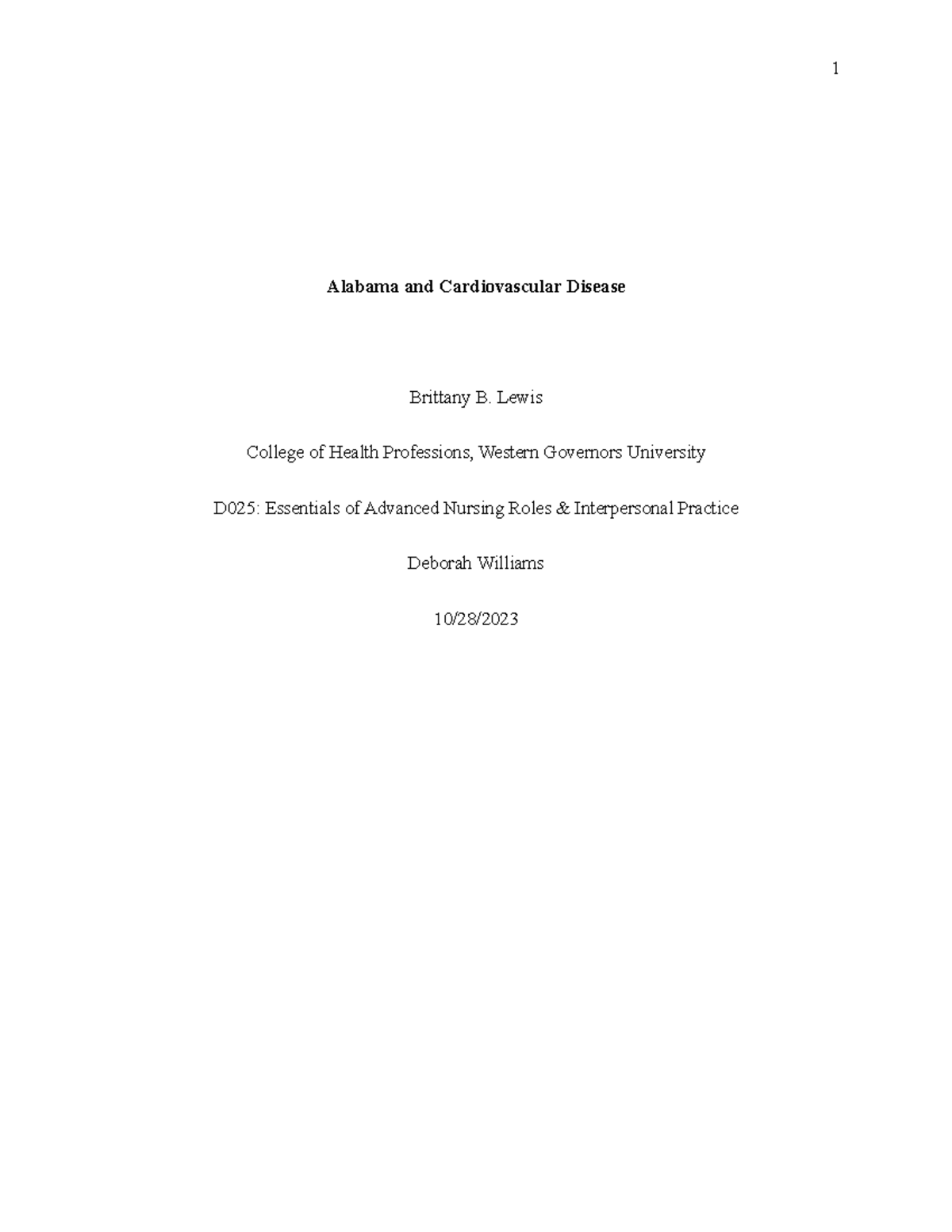 AWM2 Template Paper - Alabama and Cardiovascular Disease Brittany B ...