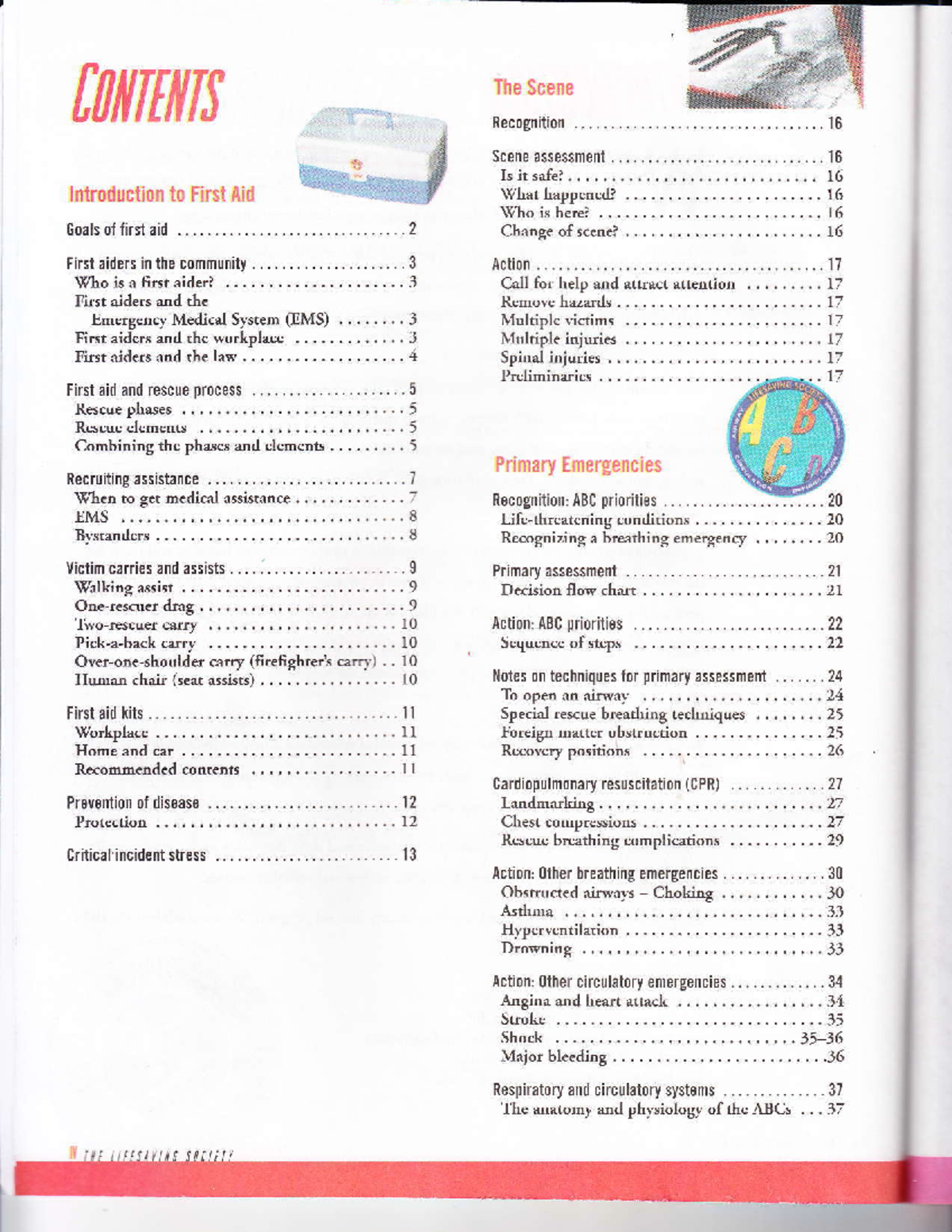 First Aid Manual - tfiitilfis lntroduction to First Aid Goals 0f first ...