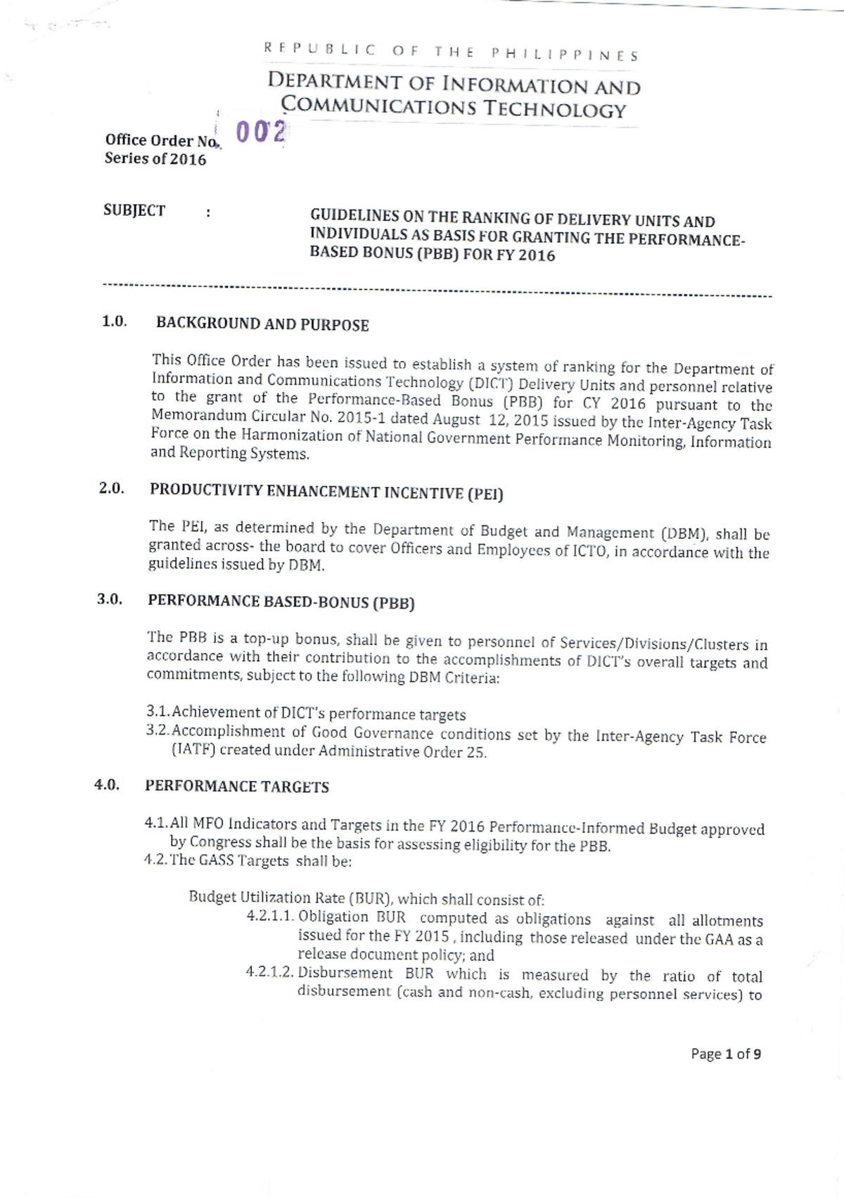 Guidelines ON THE Ranking OF Delivery Units AND Individuals AS Basis ...