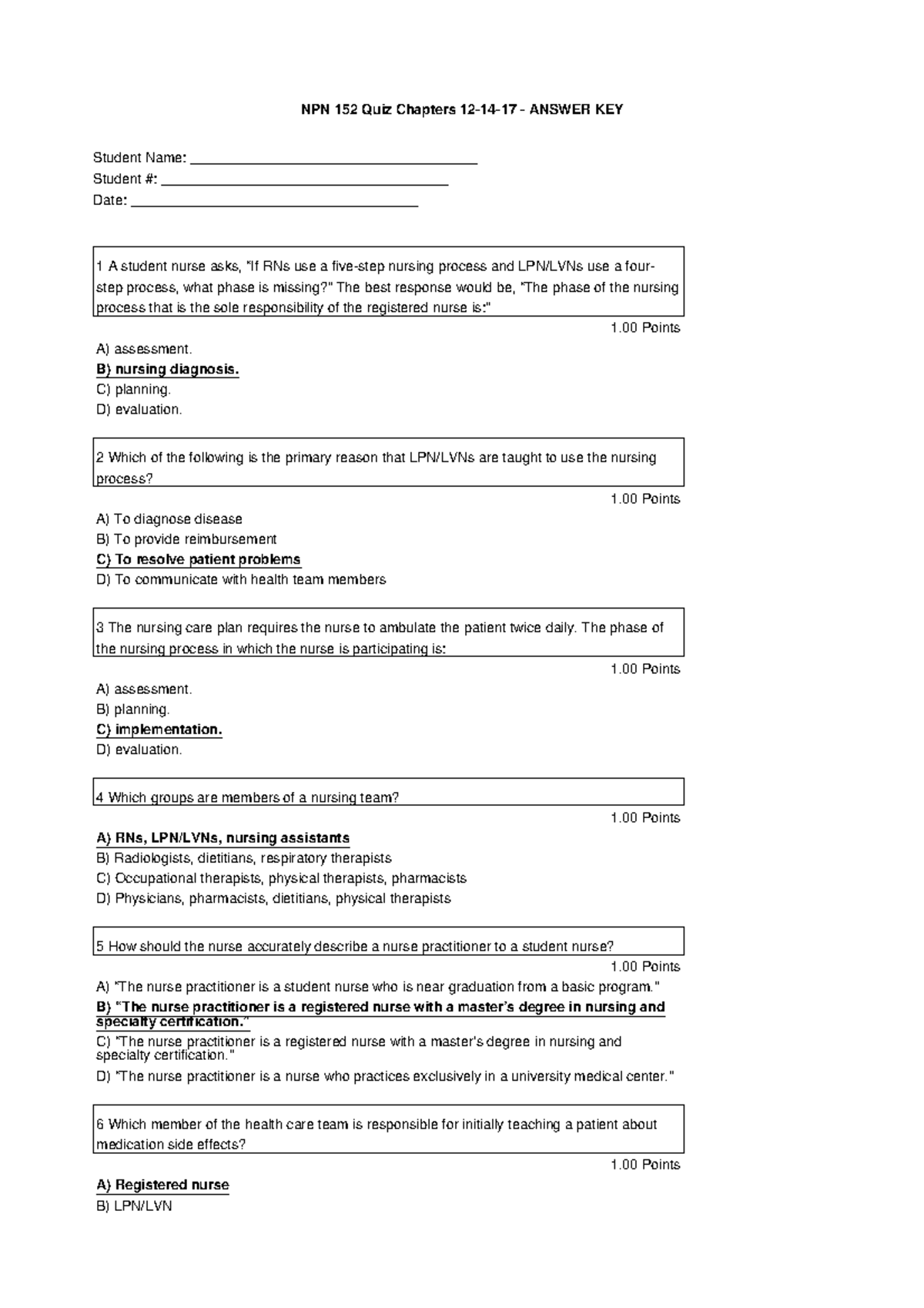 Geriatric answers for nursing lecture - NUR201 - Cincinnati State - Studocu