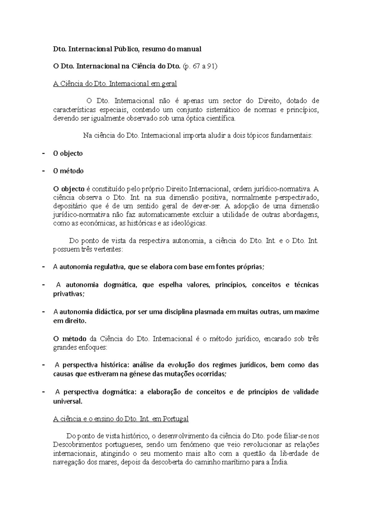 O Dto. Internacional na Ciência do Dto. (p. 67 a 91) - Dto ...
