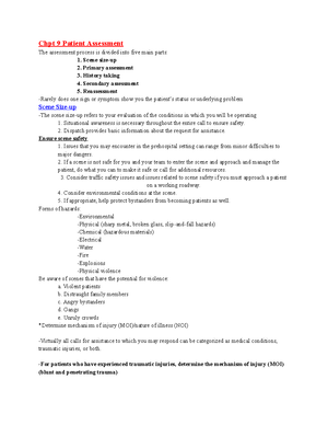 EMT Notes Chapt 12 & 13 - NEED TO KNOW BOOK Chapt 12 Shock Shock ...