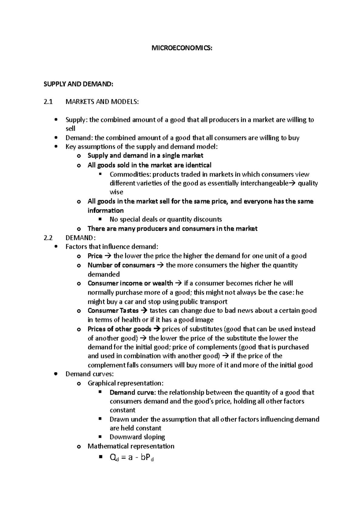 Principles of Economics Micro Economic Exam Notes - MICROECONOMICS ...