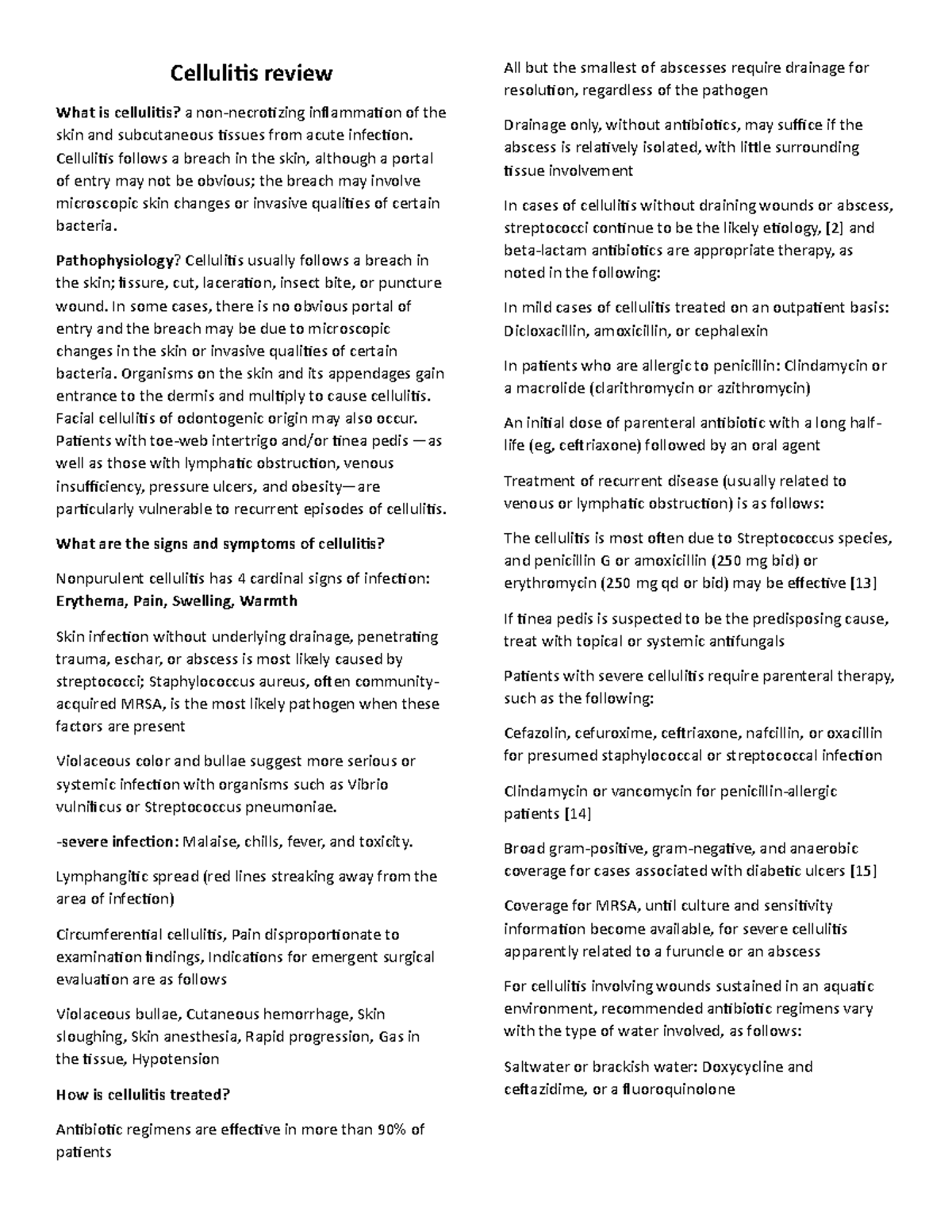 Cellulitis Review - Cellulitis follows a breach in the skin, although a ...