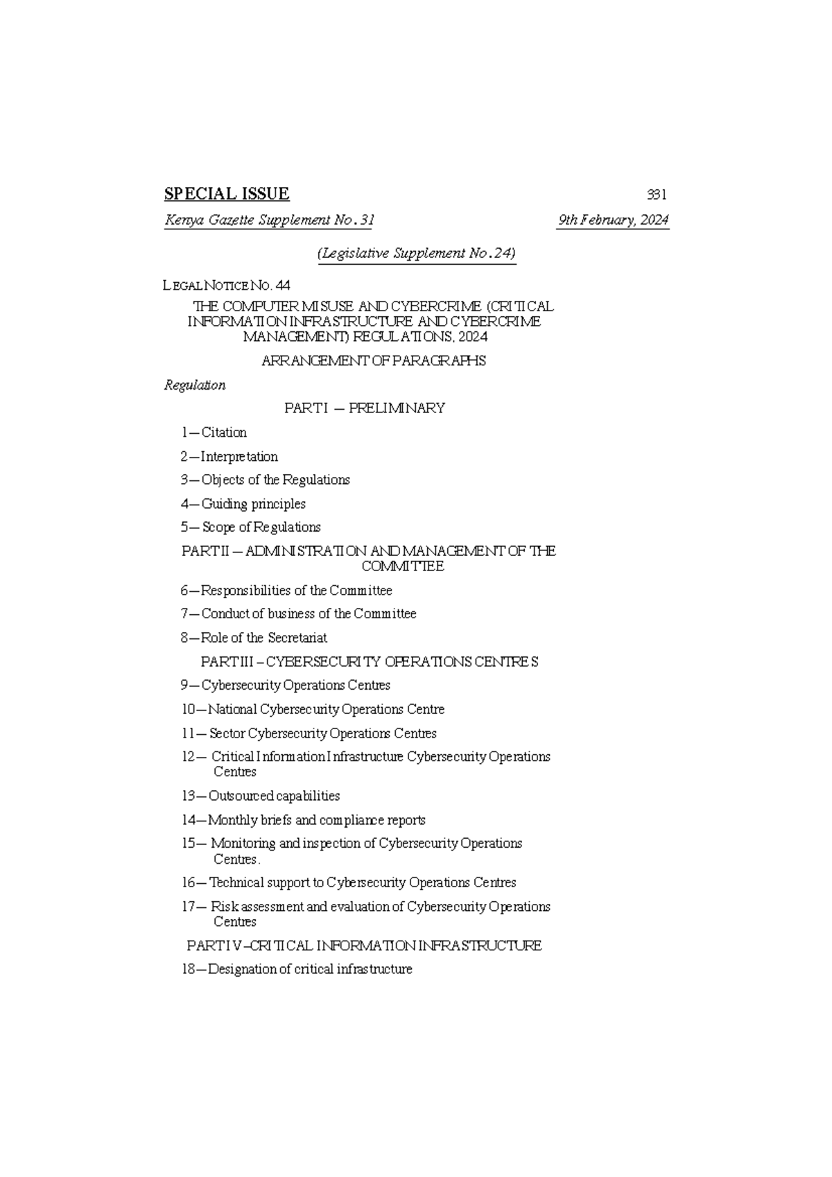 The Computer Misuse and Cybercrime (Critical Information Infrastructure ...