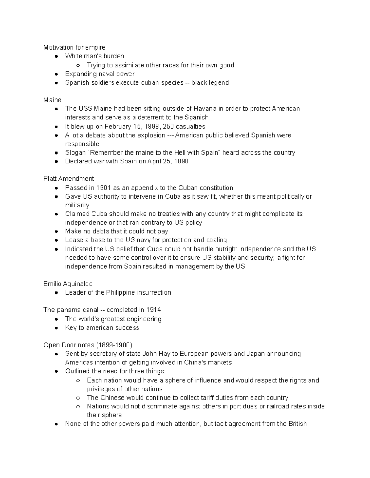 Empire and US Imperialism - History 151 - Motivation for empire White ...