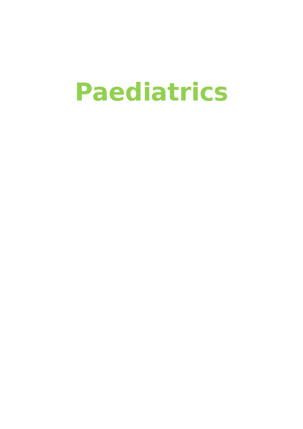 Paediatrics notes - Paediatrics Cardiology Important Presenting ...