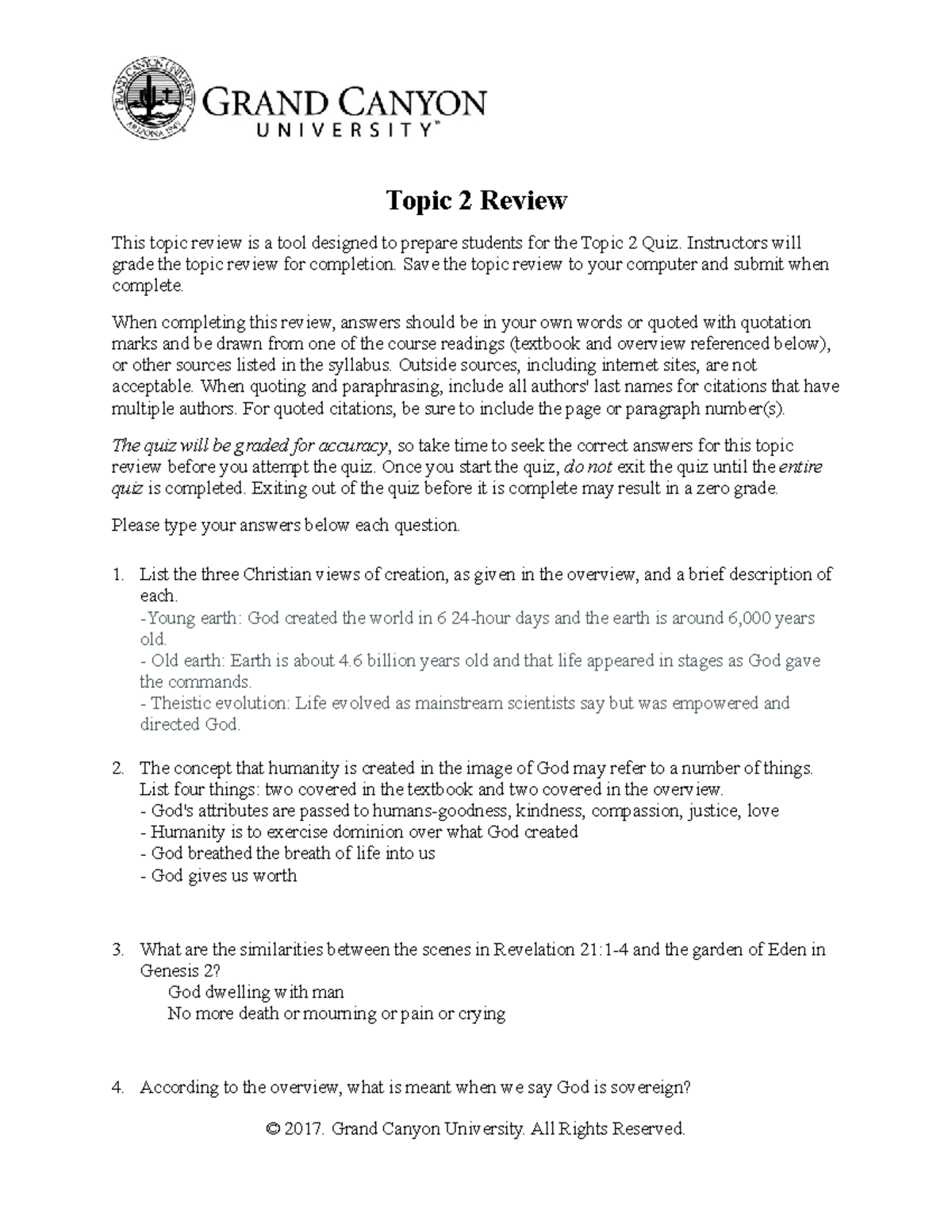 CWV 101 RS T2Review Online - Topic 2 Review This topic review is a tool ...