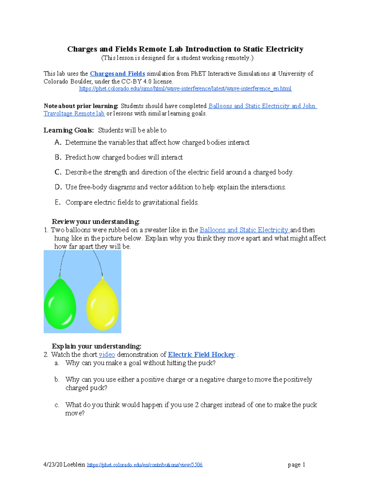 Group 3 1st Activity in Physics - Charges and Fields Remote Lab ...