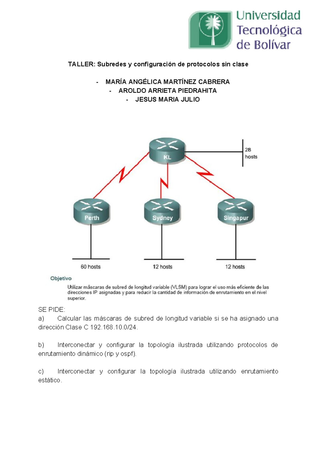 Taller Interconectividad DE Redes - TALLER: Subredes y configuración de ...