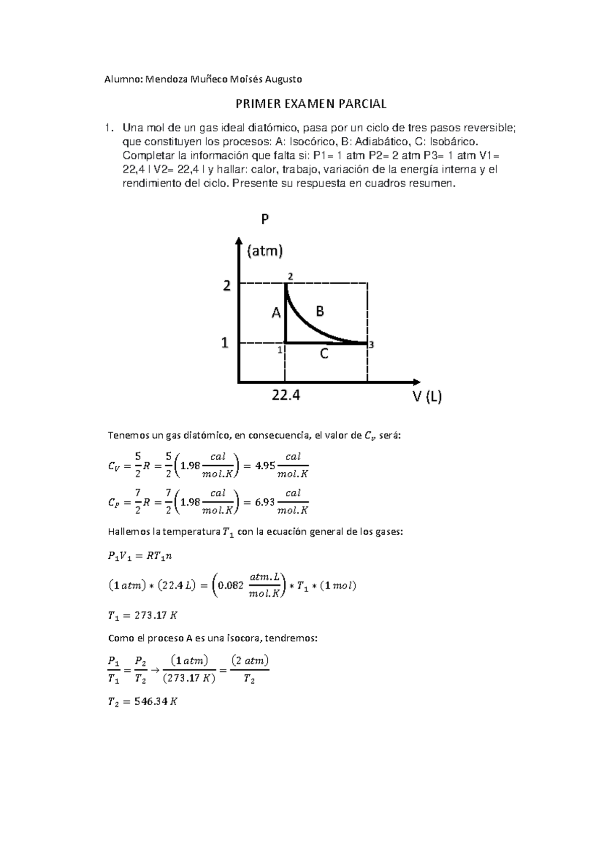1 er Examen Parcial - Alumno: Mendoza Muñeco Moisés Augusto PRIMER ...