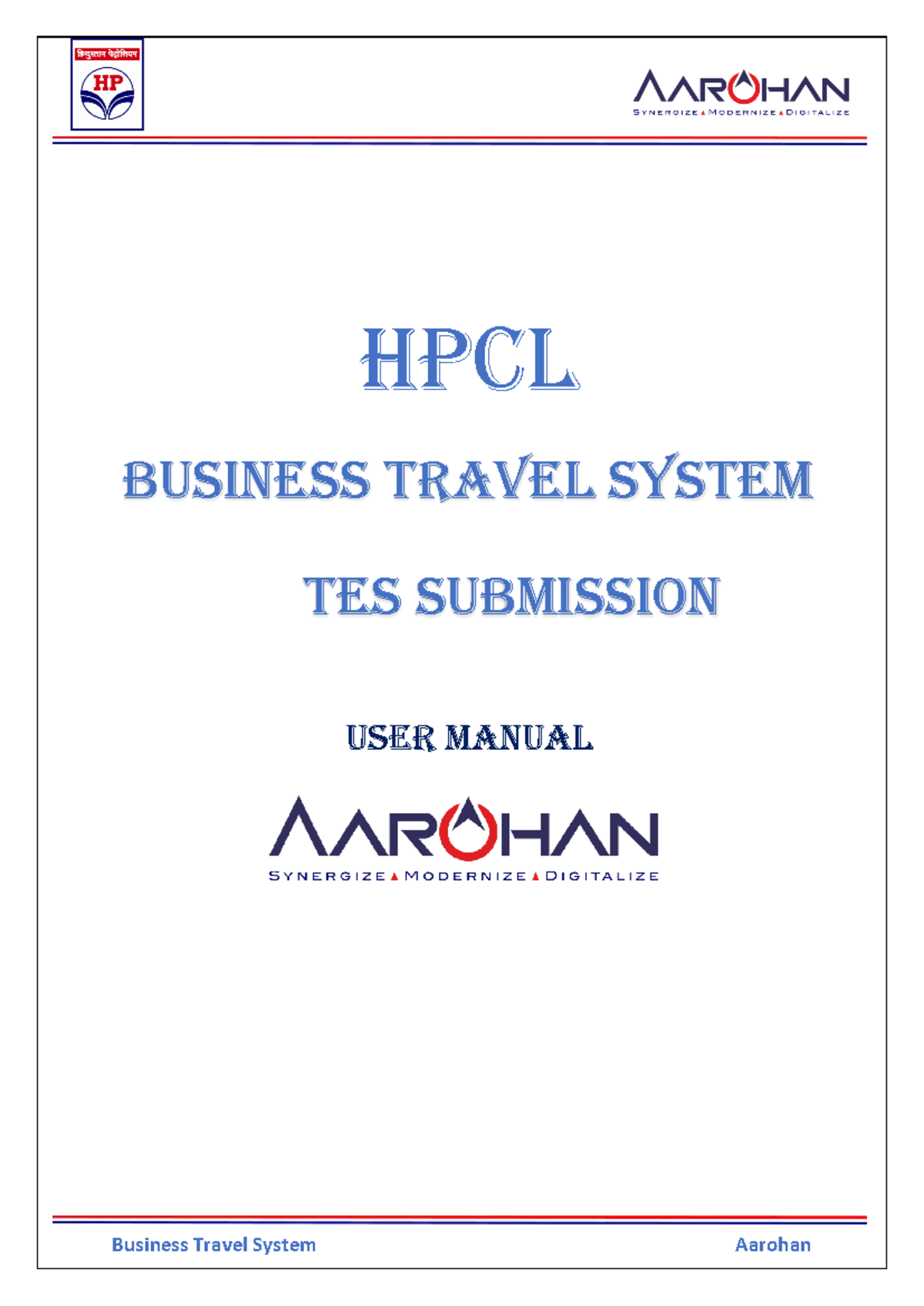 TES - no need to reads it - HPCL user manuaL Business Travel System ...