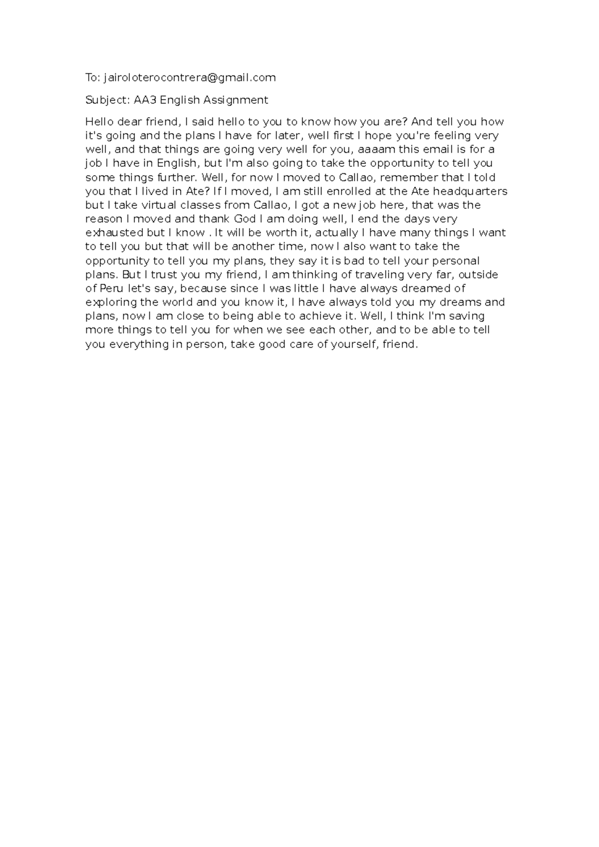 Tarea Inglés AA3 - To: jairoloterocontrera@gmail Subject: AA3 English ...