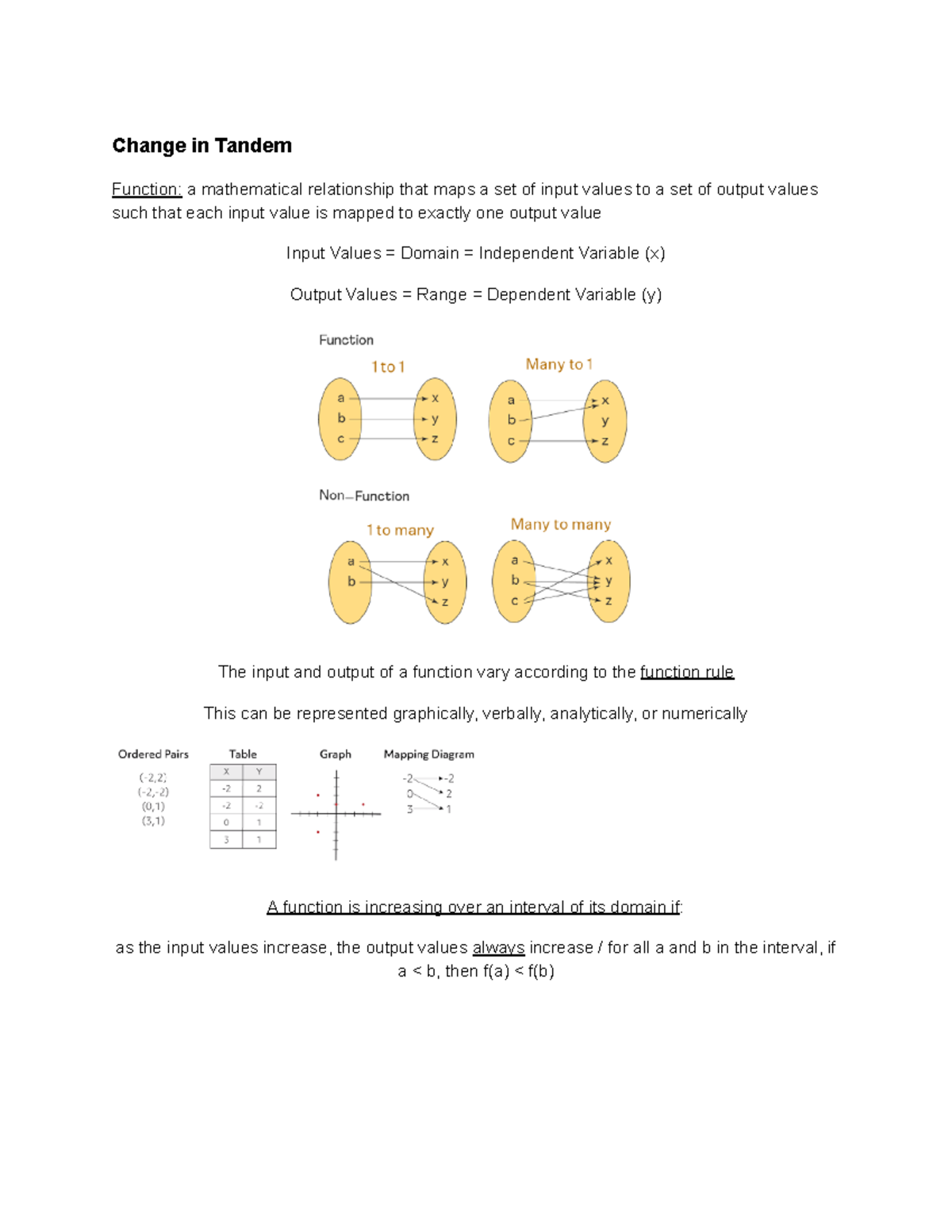 AP Precalculus - Unit 1 - iiiiijjh - Change in Tandem Function: a ...