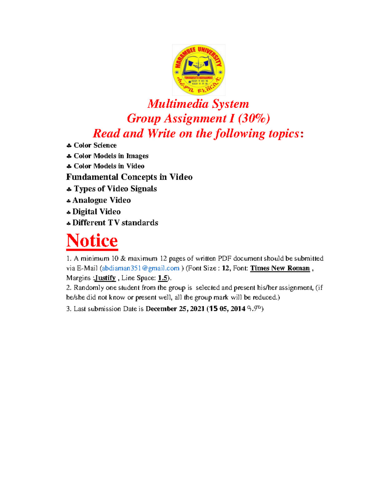 Chapter 06& 07 - Multimedia System Group Assignment I (30%) Read and ...