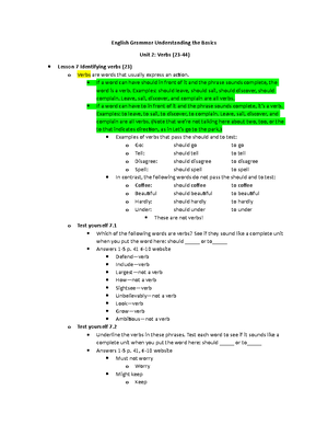Unit 4 Adjectives Notes - English Grammar Understanding the Basics Unit ...