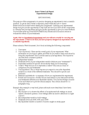 Unit 12 - Summary Princ Entomology Lab - Unit 12 – Insect Pest ...