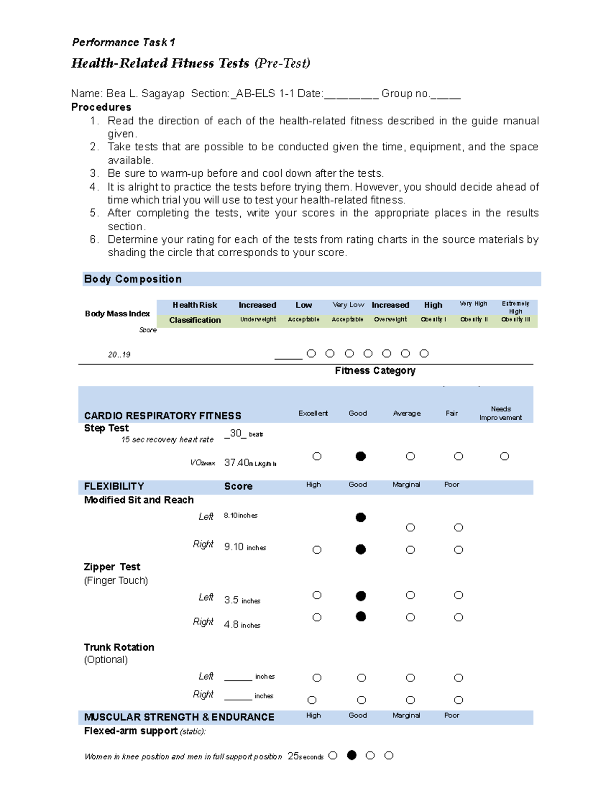 Pathfit-2- Fitness-TEST-FORM. - Performance Task 1 Health-Related ...