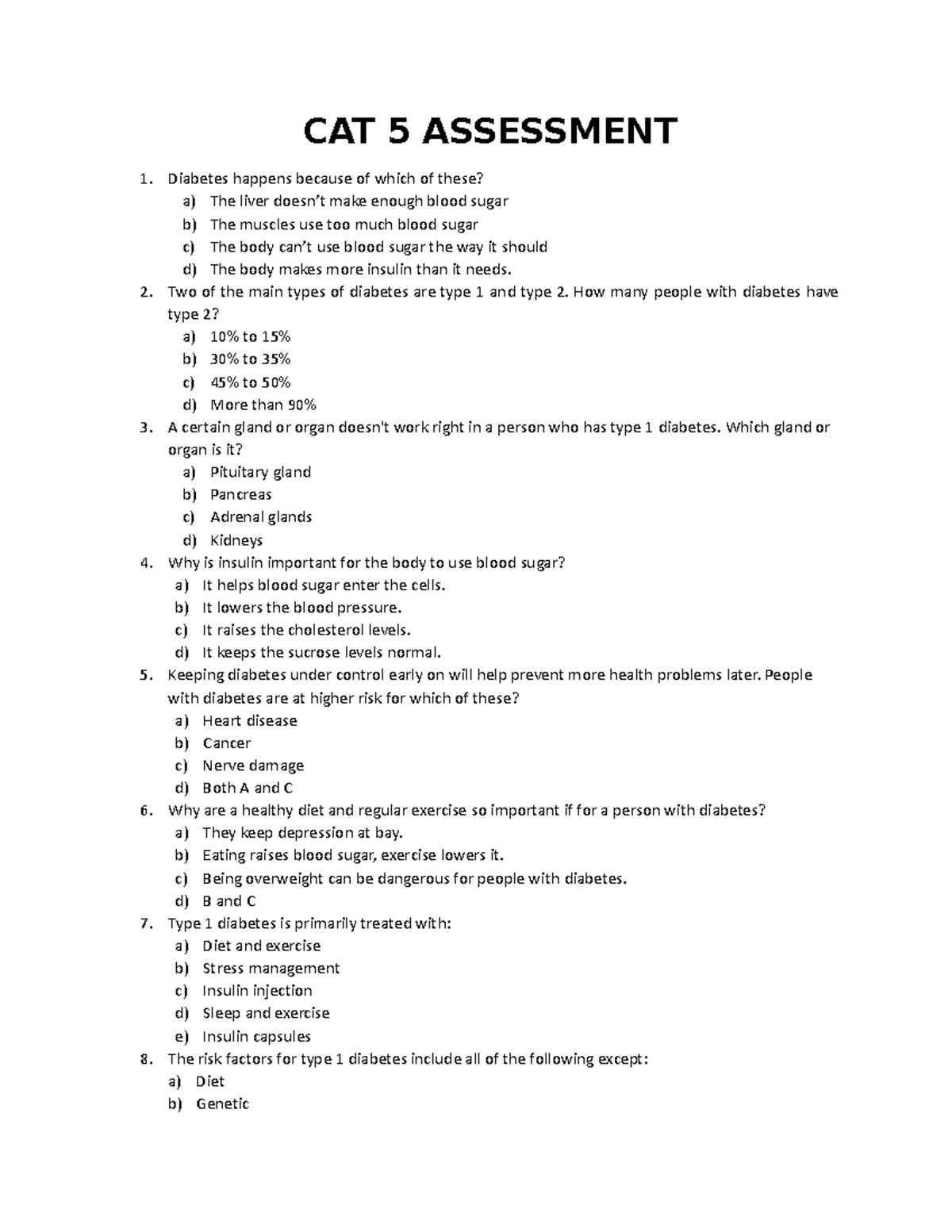 CAT 5 Assessment - helps learner with ict problems - CAT 5 ASSESSMENT ...