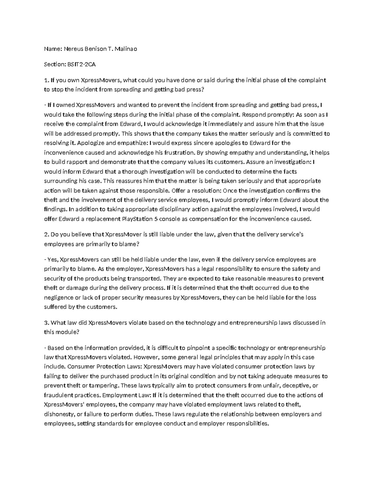 0 2 Activity 1-malinaoo - Name: Nereus Benison T. Malinao Section ...